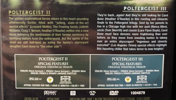 Poltergeist II (1986) & Poltergeist III (1988) - DVD - used – The ...